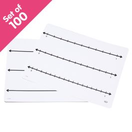 Write-On/Wipe-Off Fraction Number Line Mats, set of 100 - Bulk Pricing
